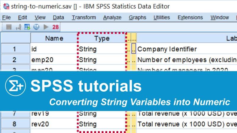 SPSS tutorials on LinkedIn: SPSS - How to Convert String Variables into ... SPSS tutorials on LinkedIn: SPSS - How to Convert String Variables into ...
