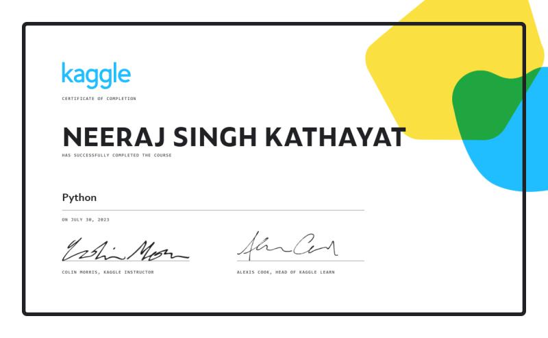Neeraj Kathayat on LinkedIn: NEERAJ SINGH KATHAYAT completed the Python ... Neeraj Kathayat on LinkedIn: NEERAJ SINGH KATHAYAT completed the Python ...