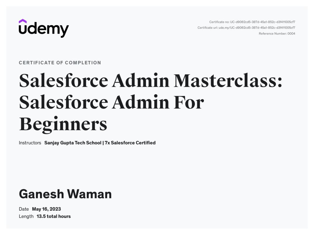 Ganesh Waman on LinkedIn: Udemy Course Completion Certificate Ganesh Waman on LinkedIn: Udemy Course Completion Certificate