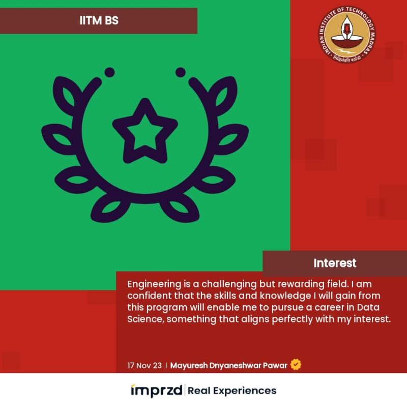 Mayuresh Pawar on LinkedIn: IITM BS Mayuresh Pawar on LinkedIn: IITM BS