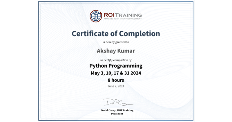 Akshay Kumar on LinkedIn: May Python Tech Trek • Akshay Kumar • ROI ... Akshay Kumar on LinkedIn: May Python Tech Trek • Akshay Kumar • ROI ...