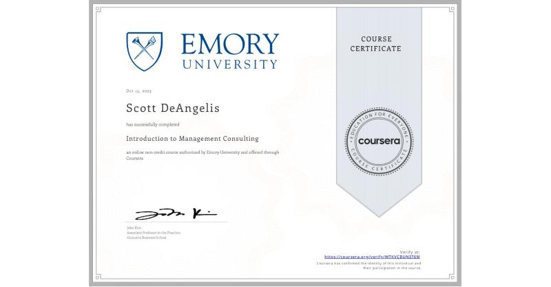 Scott DeAngelis on LinkedIn: Completion Certificate for Introduction to ... Scott DeAngelis on LinkedIn: Completion Certificate for Introduction to ...