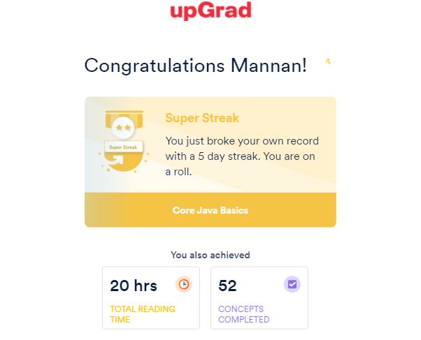 Mannan Agrawal on LinkedIn: #upgrad #java #learning Mannan Agrawal on LinkedIn: #upgrad #java #learning