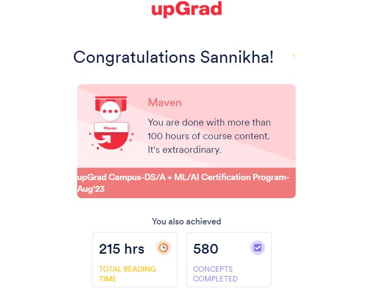 Sannikha A. on LinkedIn: #upgradcampus #datascience Sannikha A. on LinkedIn: #upgradcampus #datascience