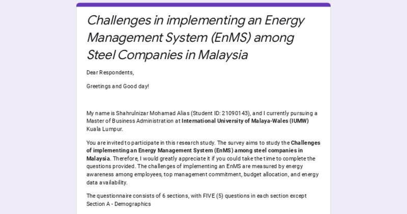 Zaini Abdul Wahab on LinkedIn: Challenges in implementing an Energy ... Zaini Abdul Wahab on LinkedIn: Challenges in implementing an Energy ...