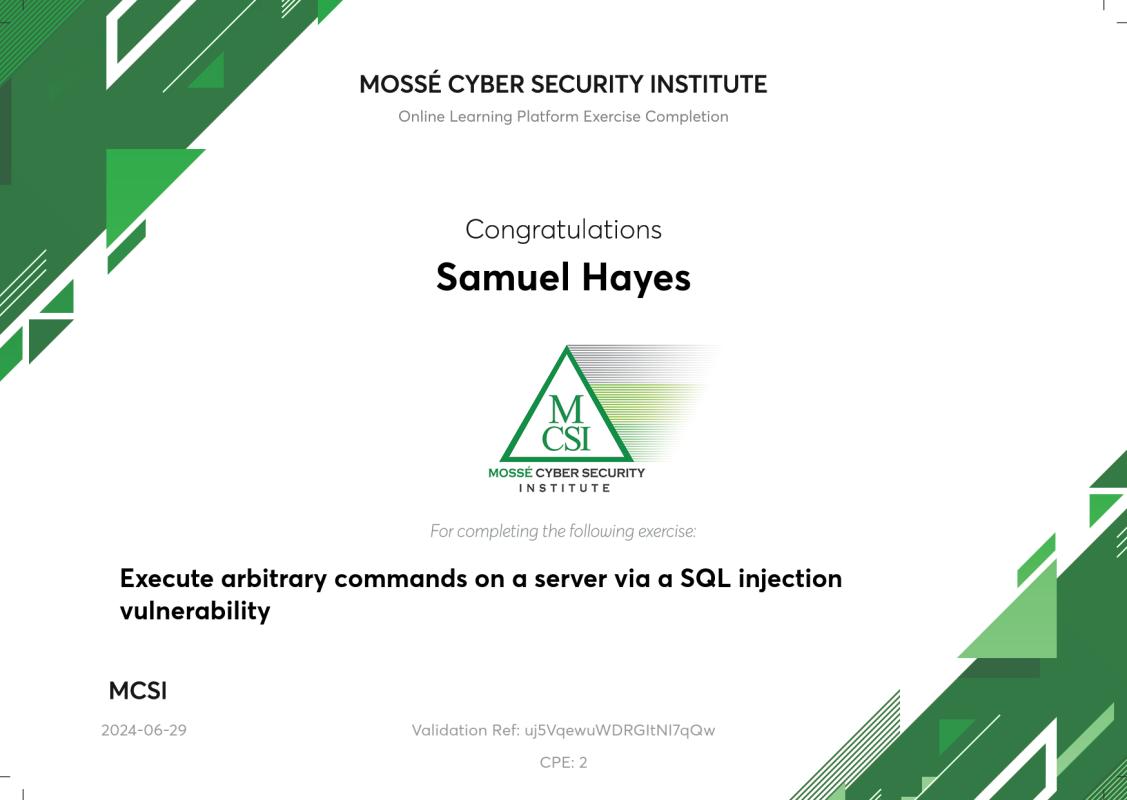 Samuel Hayes on LinkedIn: Execute arbitrary commands on a server via a ... Samuel Hayes on LinkedIn: Execute arbitrary commands on a server via a ...
