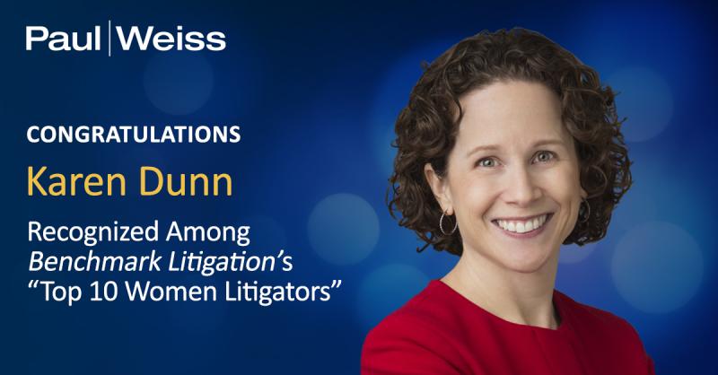 Karen Dunn on LinkedIn: Karen Dunn Recognized Among Benchmark ... Karen Dunn on LinkedIn: Karen Dunn Recognized Among Benchmark ...