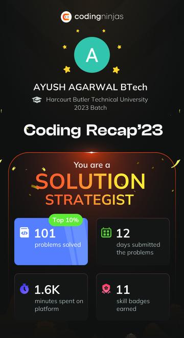 Ayush Agarwal on LinkedIn: Coding Recap'23 | Coding Ninjas Ayush Agarwal on LinkedIn: Coding Recap'23 | Coding Ninjas