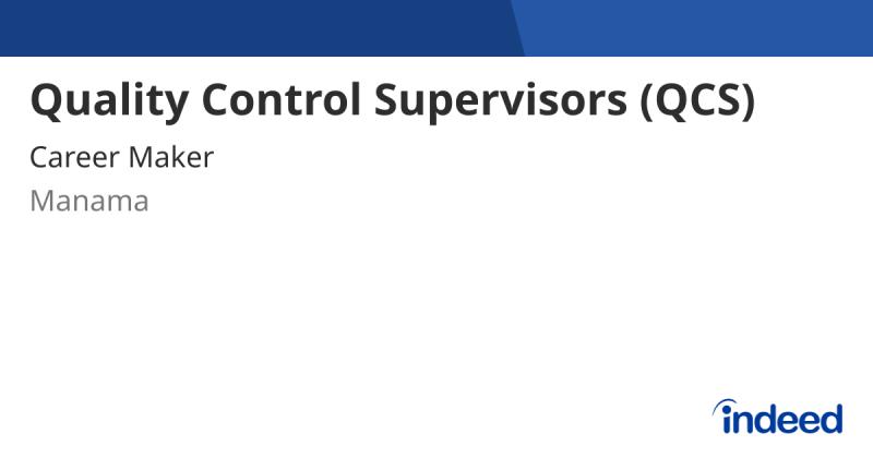 Ahsan Bashir on LinkedIn: Quality Control Supervisors (QCS) - Manama ... Ahsan Bashir on LinkedIn: Quality Control Supervisors (QCS) - Manama ...