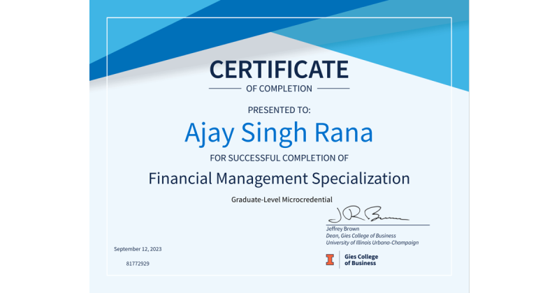 Ajay Singh Rana on LinkedIn: Financial Management Specialization • Ajay ... Ajay Singh Rana on LinkedIn: Financial Management Specialization • Ajay ...