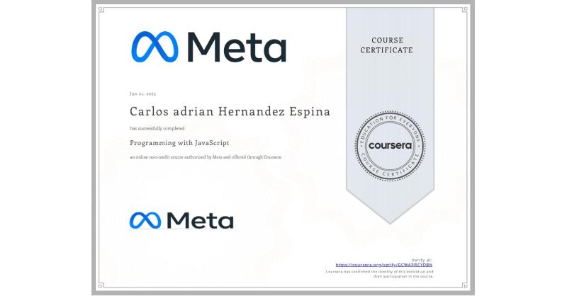 Carlos Hernandez Espina on LinkedIn: Completion Certificate for ... Carlos Hernandez Espina on LinkedIn: Completion Certificate for ...