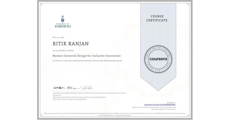 Ritik Ranjan on LinkedIn: Completion Certificate for Human-Centered ... Ritik Ranjan on LinkedIn: Completion Certificate for Human-Centered ...