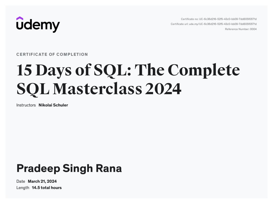 Pradeep Singh Rana on LinkedIn: Udemy Course Completion Certificate Pradeep Singh Rana on LinkedIn: Udemy Course Completion Certificate