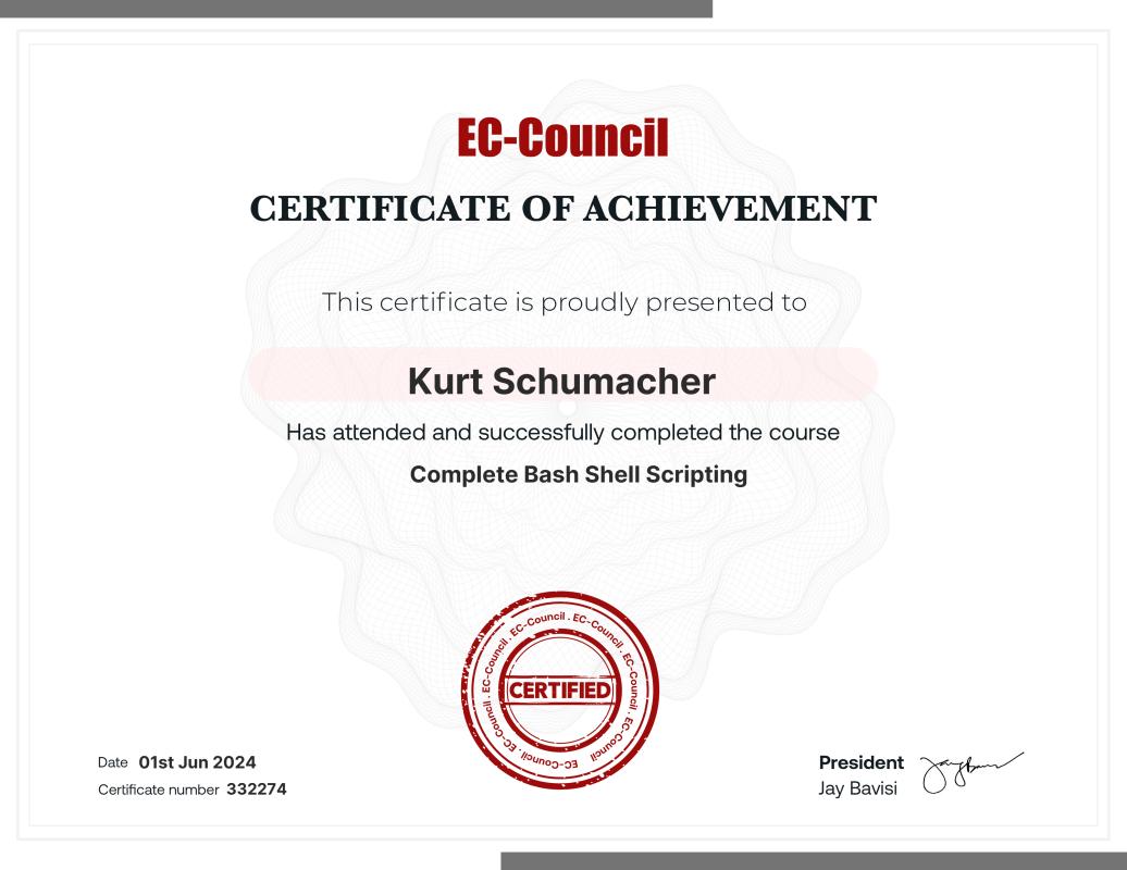 Kurt Schumacher on LinkedIn: Complete Bash Shell Scripting Kurt Schumacher on LinkedIn: Complete Bash Shell Scripting