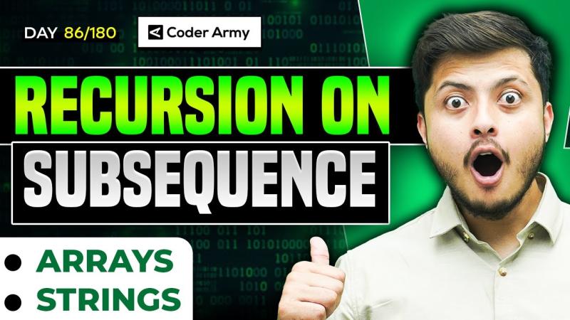 Abhinav Sharma on LinkedIn: Lecture 61: Recursion on Subsequence ... Abhinav Sharma on LinkedIn: Lecture 61: Recursion on Subsequence ...