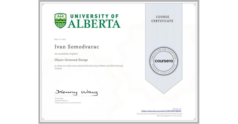 Ivan Somodvarac on LinkedIn: Completion Certificate for Object-Oriented ... Ivan Somodvarac on LinkedIn: Completion Certificate for Object-Oriented ...