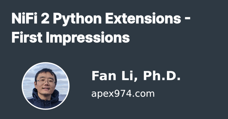 Sam Lachterman on LinkedIn: NiFi 2 Python Extensions - First Impressions Sam Lachterman on LinkedIn: NiFi 2 Python Extensions - First Impressions