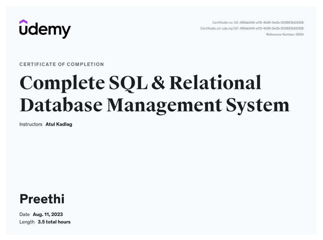 Preethi Ravi on LinkedIn: Udemy Course Completion Certificate Preethi Ravi on LinkedIn: Udemy Course Completion Certificate