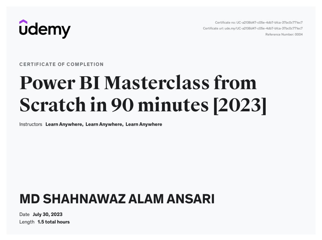 Md Shahnawaz Alam Ansari on LinkedIn: Udemy Course Completion Certificate Md Shahnawaz Alam Ansari on LinkedIn: Udemy Course Completion Certificate