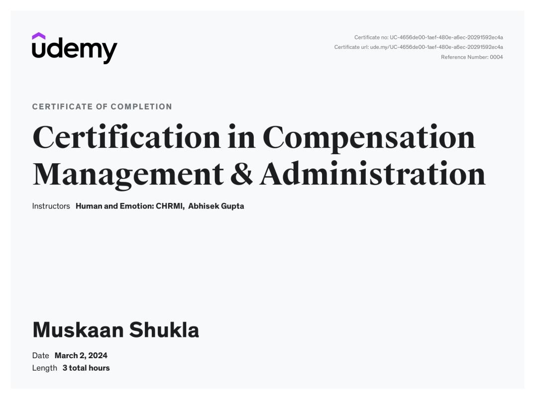 Muskan Shukla on LinkedIn: Udemy Course Completion Certificate Muskan Shukla on LinkedIn: Udemy Course Completion Certificate