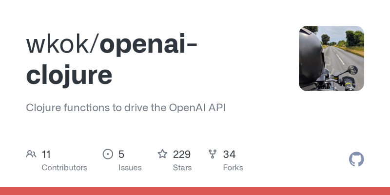 Malcolm Sparks on LinkedIn: GitHub - wkok/openai-clojure: Clojure ... Malcolm Sparks on LinkedIn: GitHub - wkok/openai-clojure: Clojure ...