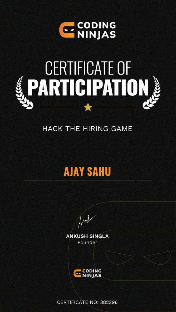 Ajay . on LinkedIn: Codingninjas | Participation Ajay . on LinkedIn: Codingninjas | Participation