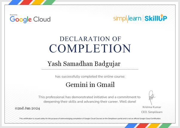 Yash Badgujar on LinkedIn: Yash Samadhan Badgujar has successfully ... Yash Badgujar on LinkedIn: Yash Samadhan Badgujar has successfully ...