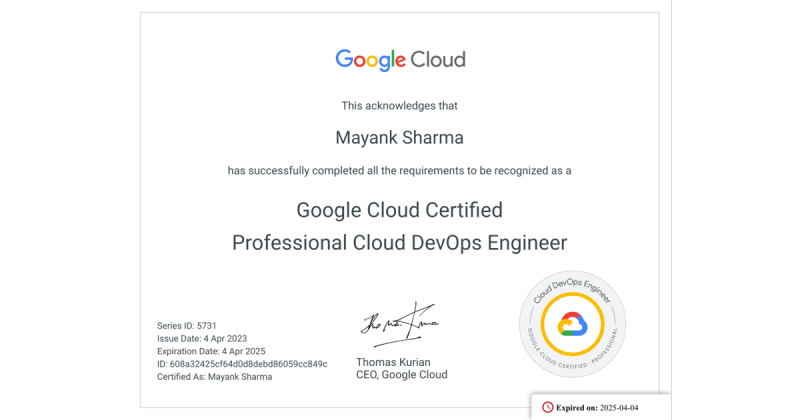 Mayank Sharma on LinkedIn: Professional Cloud DevOps Engineer • Mayank ... Mayank Sharma on LinkedIn: Professional Cloud DevOps Engineer • Mayank ...