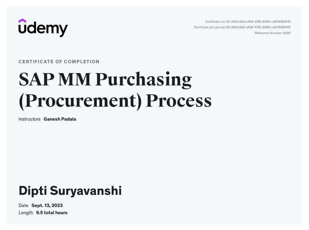 Dipti Suryavanshi on LinkedIn: Udemy Course Completion Certificate Dipti Suryavanshi on LinkedIn: Udemy Course Completion Certificate
