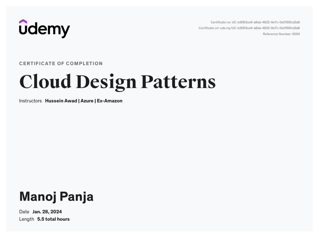 Manoj Panja on LinkedIn: Udemy Course Completion Certificate Manoj Panja on LinkedIn: Udemy Course Completion Certificate