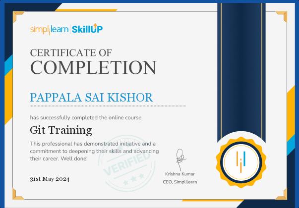 Saikishor Pappala on LinkedIn: PAPPALA SAI KISHOR has successfully ... Saikishor Pappala on LinkedIn: PAPPALA SAI KISHOR has successfully ...