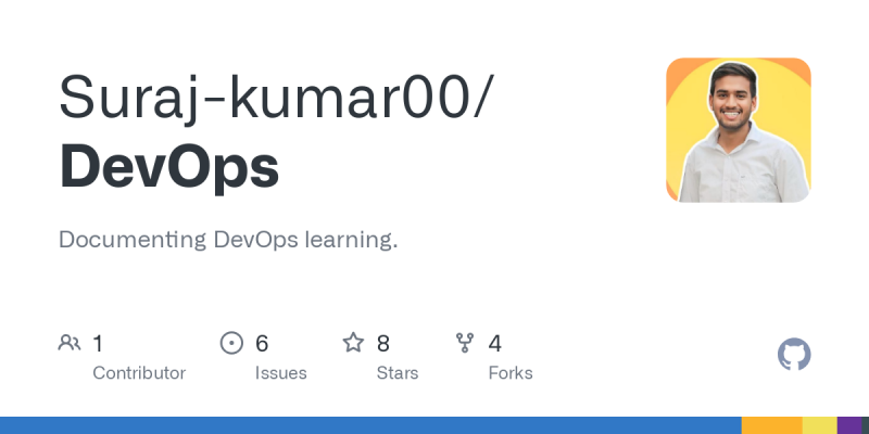 Suraj Kumar on LinkedIn: GitHub - Suraj-kumar00/DevOps: Documenting ... Suraj Kumar on LinkedIn: GitHub - Suraj-kumar00/DevOps: Documenting ...