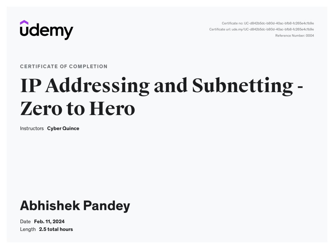 Abhishek Pandey on LinkedIn: Udemy Course Completion Certificate Abhishek Pandey on LinkedIn: Udemy Course Completion Certificate