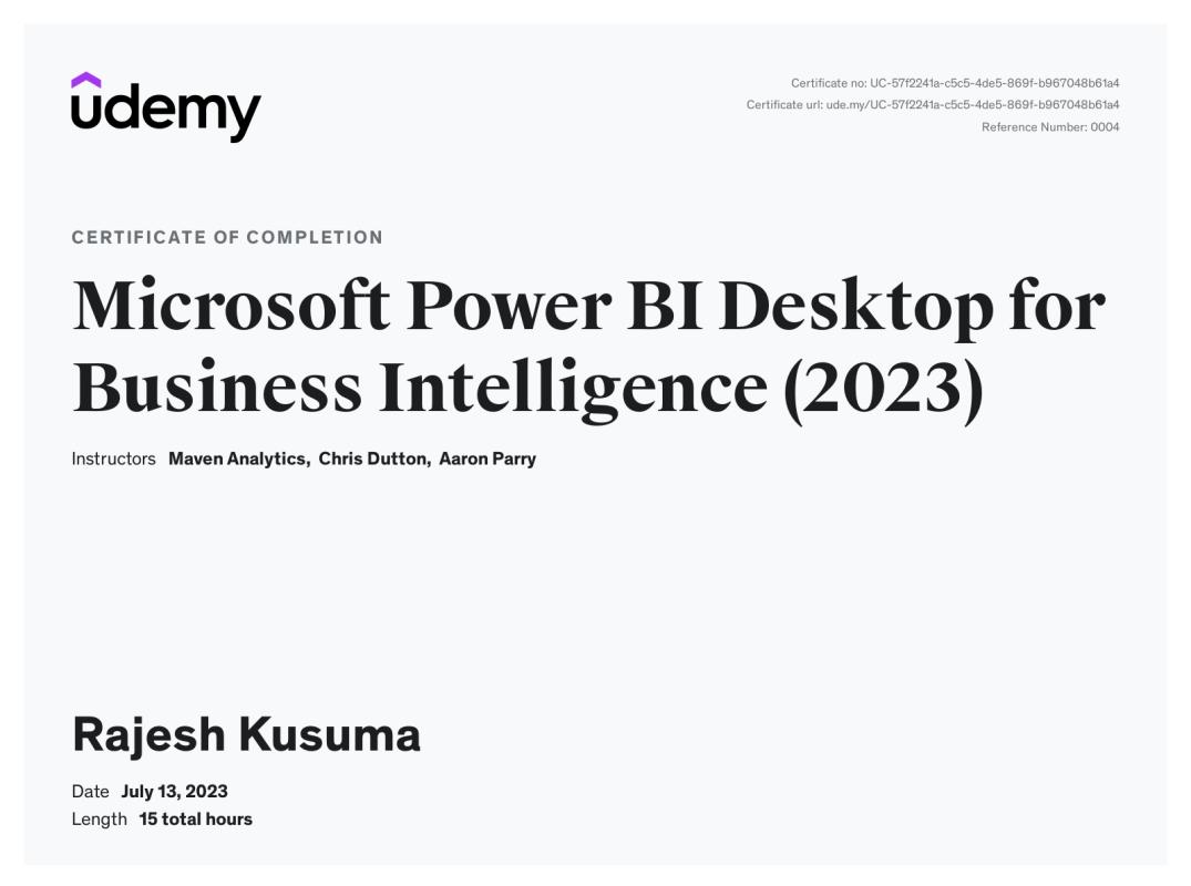 Rajesh Kusuma on LinkedIn: Udemy Course Completion Certificate Rajesh Kusuma on LinkedIn: Udemy Course Completion Certificate