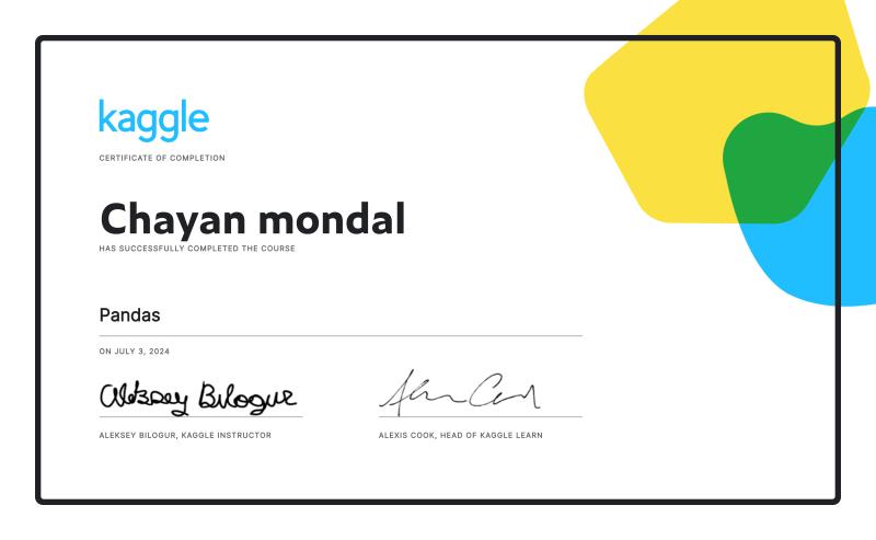 Chayan Mondal on LinkedIn: Chayan mondal completed the Pandas course on ... Chayan Mondal on LinkedIn: Chayan mondal completed the Pandas course on ...