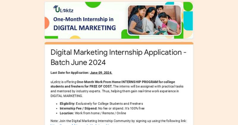 Tushar Joshi on LinkedIn: Digital Marketing Internship Application ... Tushar Joshi on LinkedIn: Digital Marketing Internship Application ...