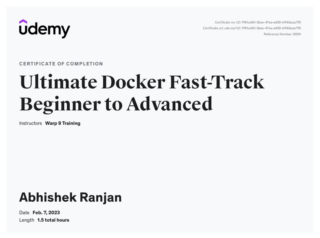 Abhishek Ranjan on LinkedIn: Udemy Course Completion Certificate Abhishek Ranjan on LinkedIn: Udemy Course Completion Certificate