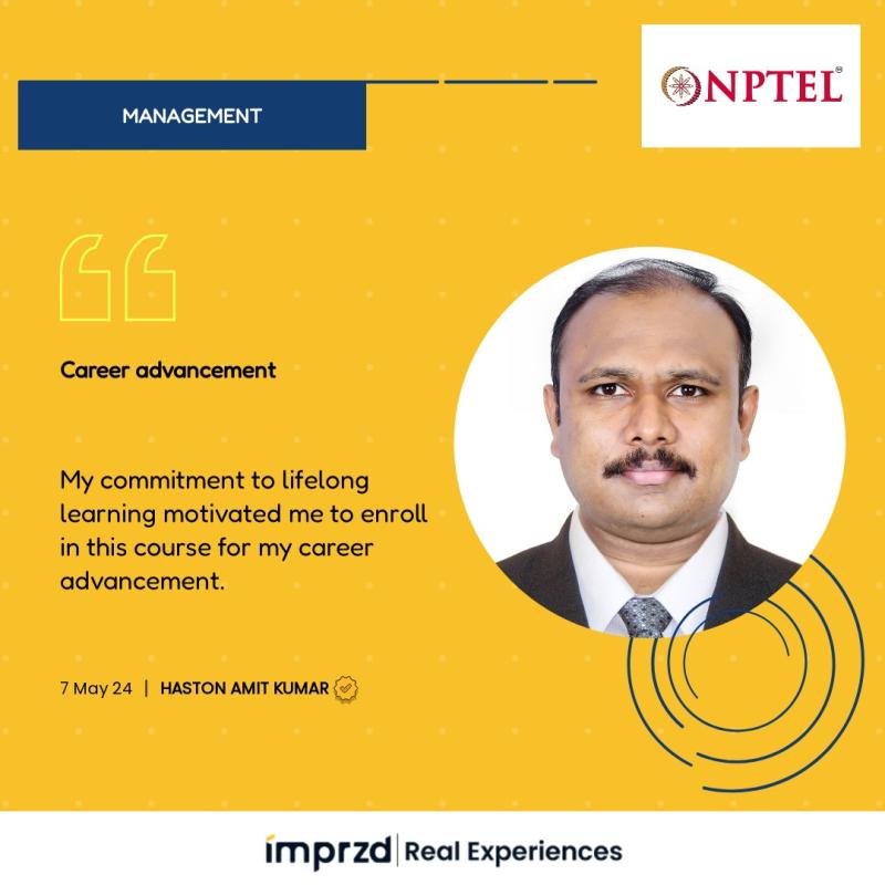 Haston Amit Kumar on LinkedIn: NPTEL Haston Amit Kumar on LinkedIn: NPTEL