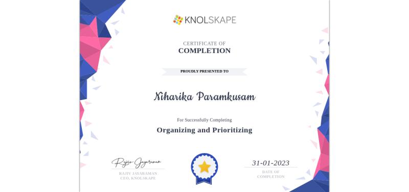 Niharika P on LinkedIn: Niharika Paramkusam has completed the course ... Niharika P on LinkedIn: Niharika Paramkusam has completed the course ...