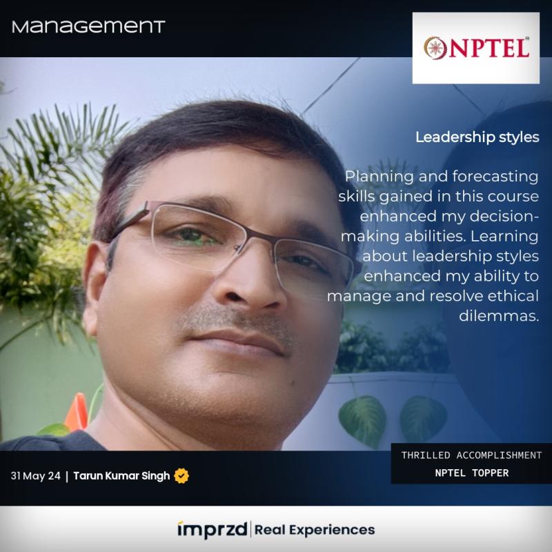 Tarun Singh on LinkedIn: NPTEL Tarun Singh on LinkedIn: NPTEL