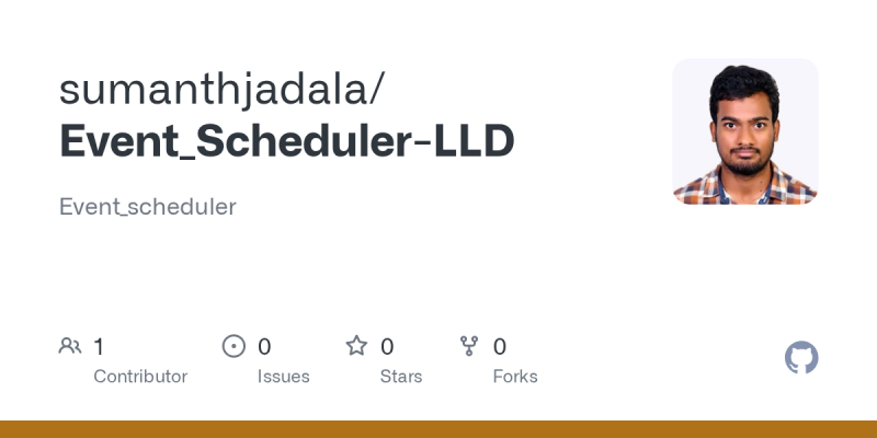 Naga Sumanth Jadala on LinkedIn: GitHub - sumanthjadala/Event_Scheduler ... Naga Sumanth Jadala on LinkedIn: GitHub - sumanthjadala/Event_Scheduler ...