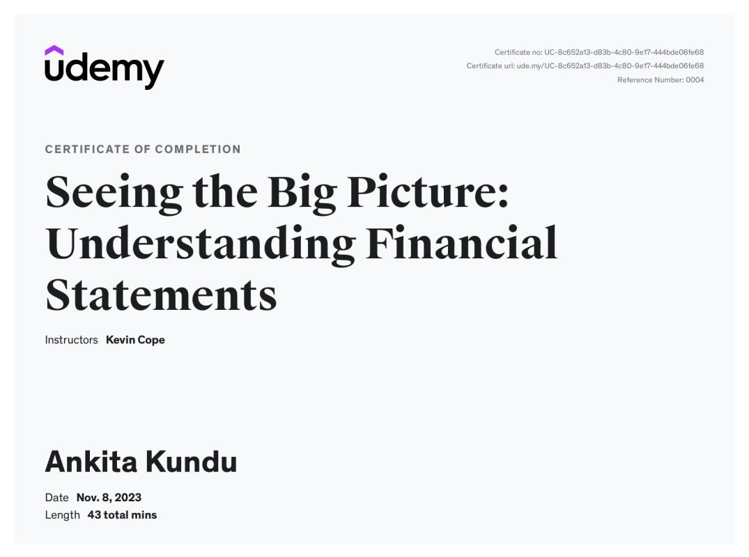 Ankita Kundu on LinkedIn: Udemy Course Completion Certificate Ankita Kundu on LinkedIn: Udemy Course Completion Certificate