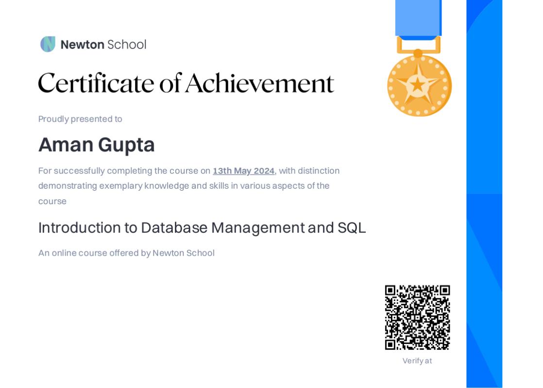 Aman Gupta on LinkedIn: Aman Gupta got certified! | Newton School Aman Gupta on LinkedIn: Aman Gupta got certified! | Newton School
