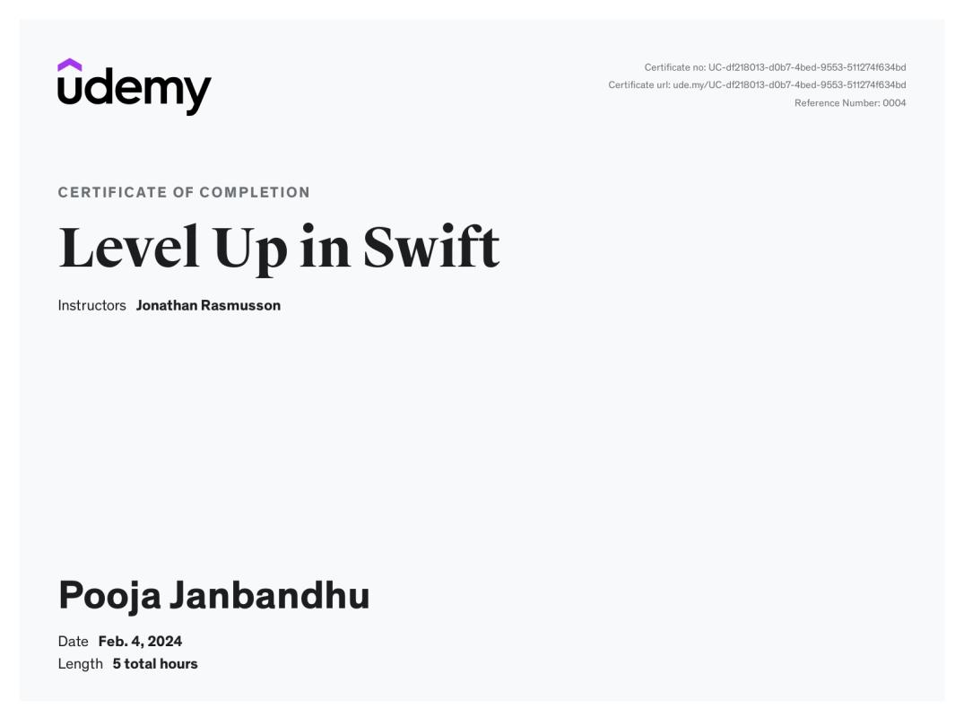 Pooja Janbandhu on LinkedIn: Udemy Course Completion Certificate Pooja Janbandhu on LinkedIn: Udemy Course Completion Certificate