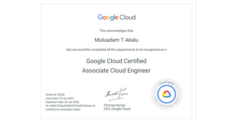 Muluadam Akalu on LinkedIn: Associate Cloud Engineer • Muluadam Akalu ... Muluadam Akalu on LinkedIn: Associate Cloud Engineer • Muluadam Akalu ...