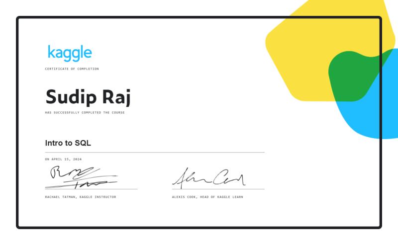 Learn SQL with Kaggle course | Sudip Raj posted on the topic | LinkedIn Learn SQL with Kaggle course | Sudip Raj posted on the topic | LinkedIn