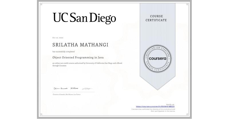 srilatha mathangi on LinkedIn: Completion Certificate for Object ... srilatha mathangi on LinkedIn: Completion Certificate for Object ...