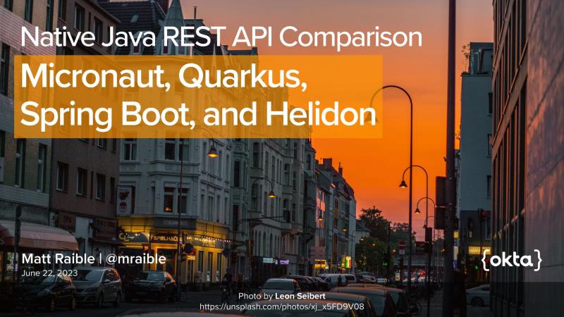 Matt Raible on LinkedIn: Comparing Native Java REST API Frameworks ... Matt Raible on LinkedIn: Comparing Native Java REST API Frameworks ...