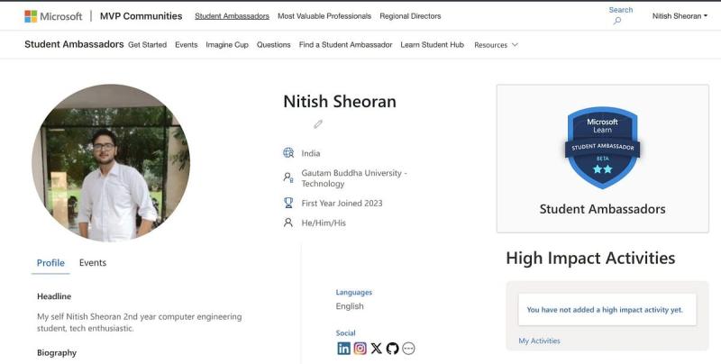 Nitish Sheoran on LinkedIn: How to Become a Microsoft Learn Student ... Nitish Sheoran on LinkedIn: How to Become a Microsoft Learn Student ...