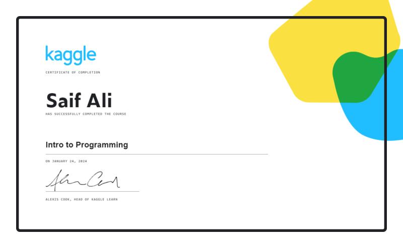 Saif Ali on LinkedIn: Saif Ali completed the Intro to Programming ... Saif Ali on LinkedIn: Saif Ali completed the Intro to Programming ...